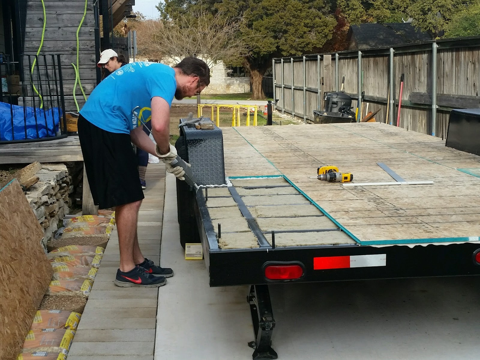 Drew & Abbie's Tiny House Adventure: Subfloor and Bottom Plate Complete