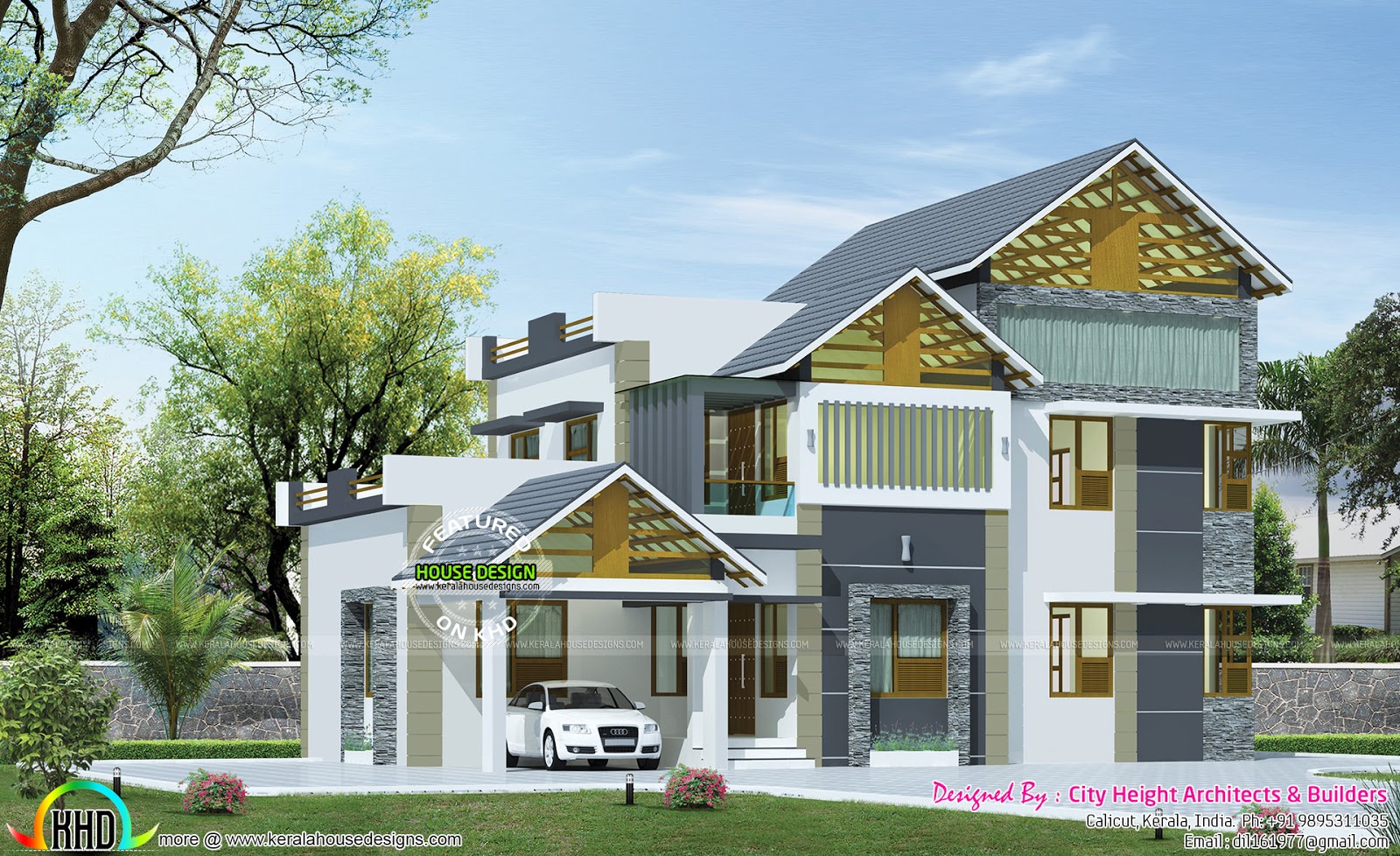 Single Slant Roof House Elevations