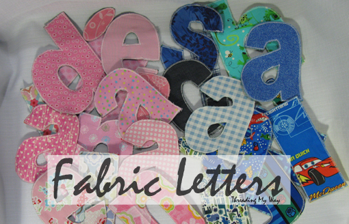 Threading My Way: Fabric Letters...