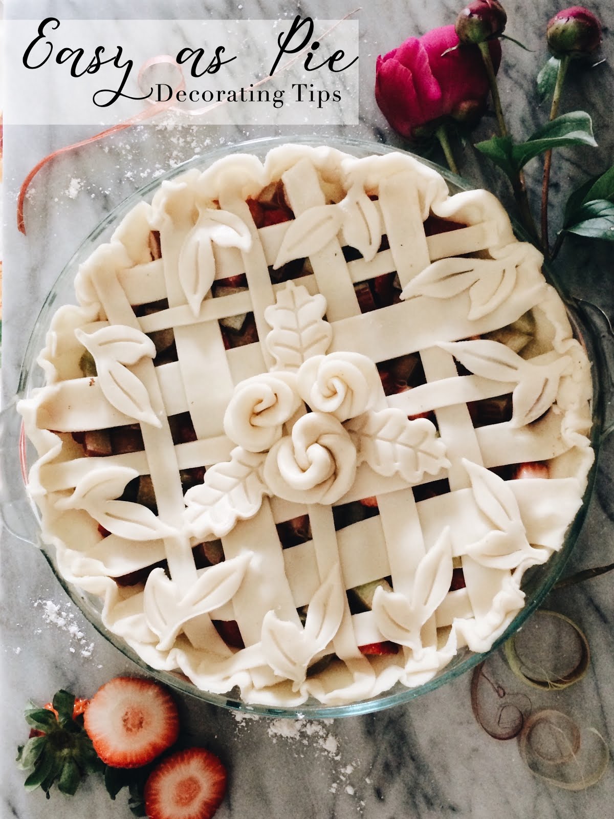 honeysuckle: Easy as Pie Decorating Tips + Strawberry Rhubarb Pie Recipe