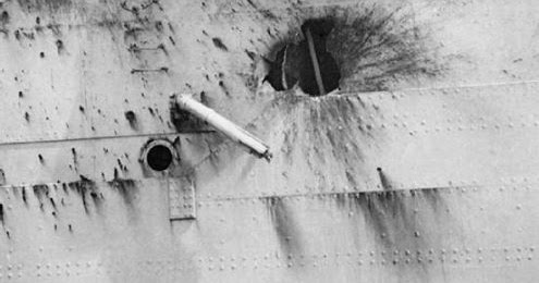 daily timewaster: A shell-hole in the side of HMS Chester sustained at ...