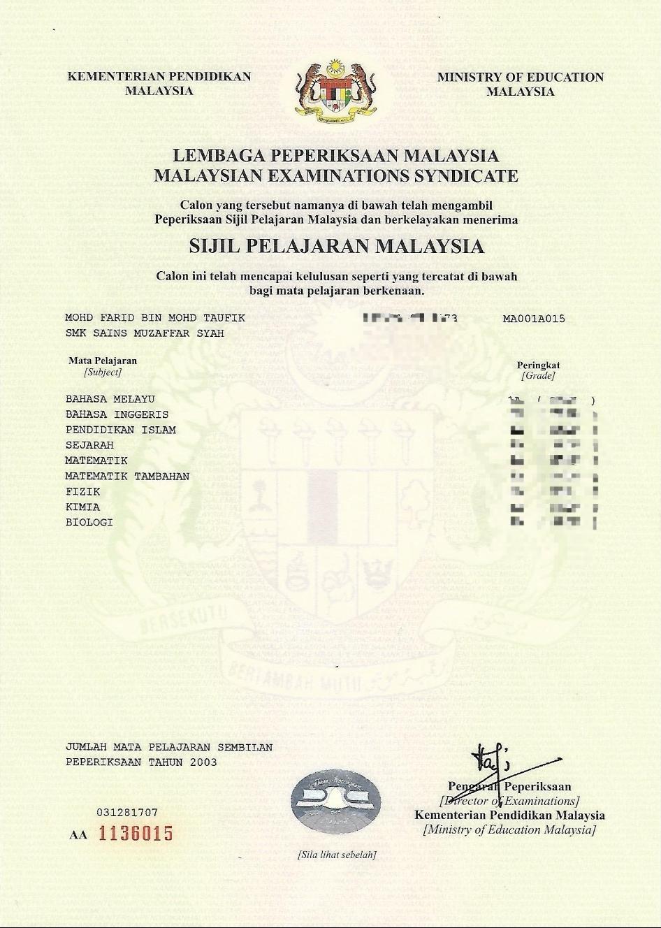 CVT Mohd Farid: Certificate No 31 Malaysia Book Of Records "Most Number ...