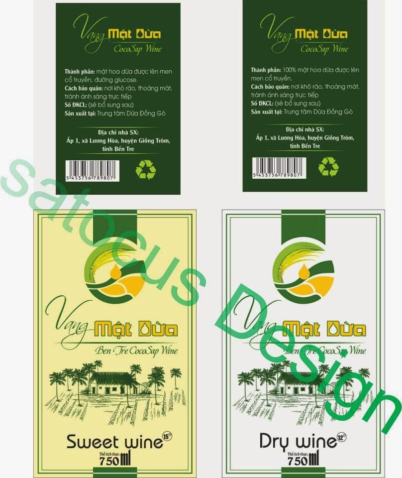 Thiết Kế Nhãn Rượu Vang Mật Dừa Viện Dầu Bộ Công Thương Satocus Designthiết Kế Bao Bì