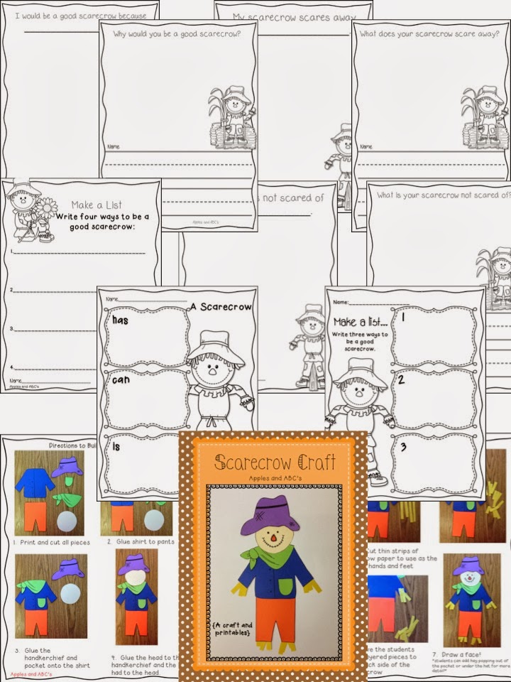 Scarecrow Craft for Primary - Apples & ABC's