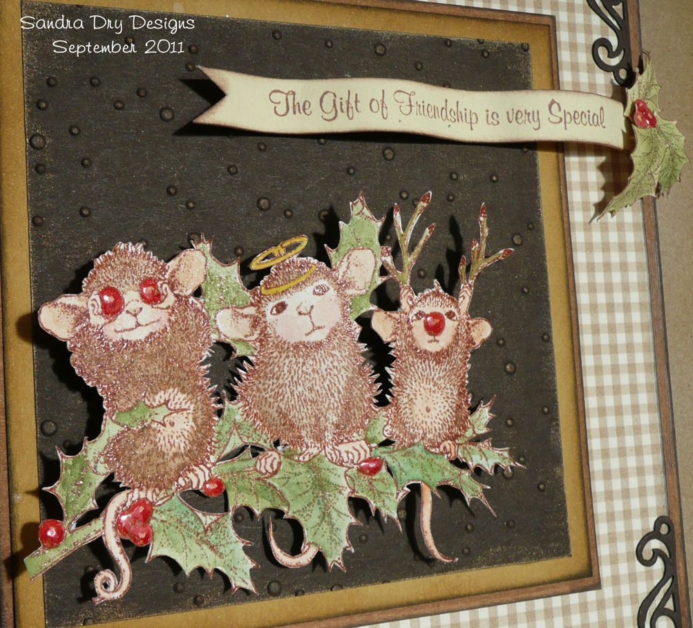 Sandra Dry Designs: House Mouse Christmas Card.... three wise mice
