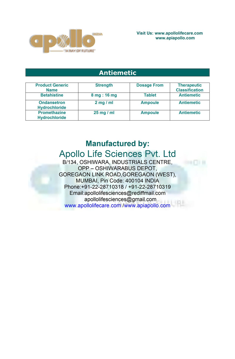 apollo Manufacturing Product | Apollo life Science