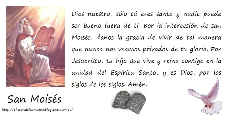 Rincón de la Oración: Estampa Oración de San Moisés