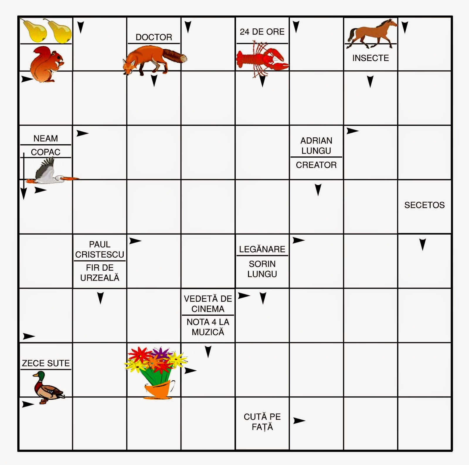 Joc de copii: Integrama ilustrată (1)