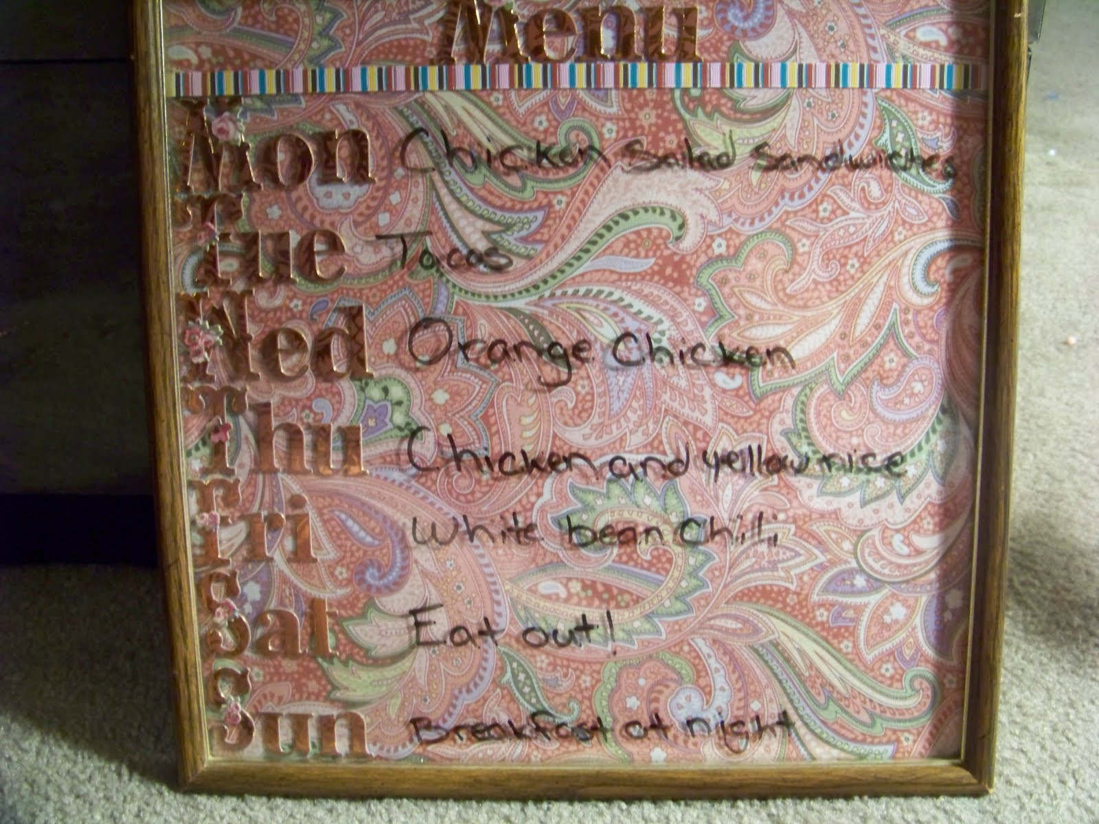 Whimsically Homemade: DIY Menu Board