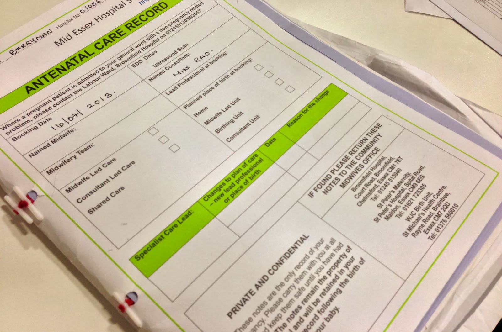 I Am Mumalicious: Week 10: Midwife Booking In Appointment