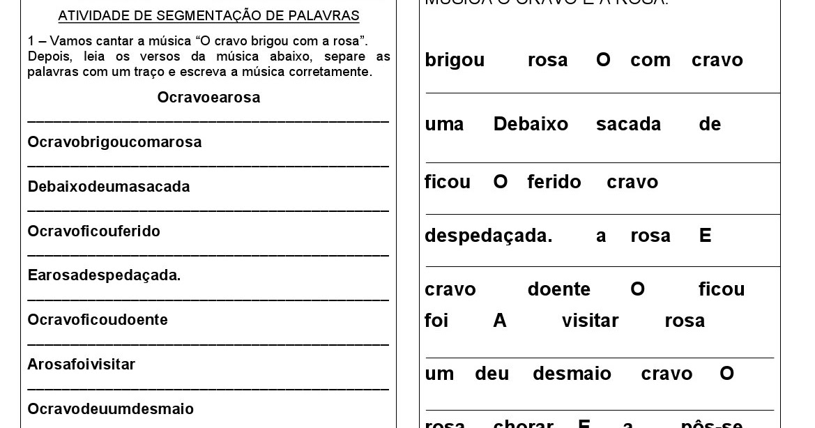 Pedagógico Mais: ATIVIDADES DE SEGMENTAÇÃO