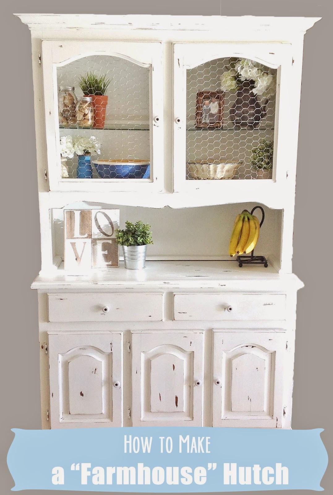 mimiberry creations: "Fixer Upper" Inspired Farmhouse Hutch