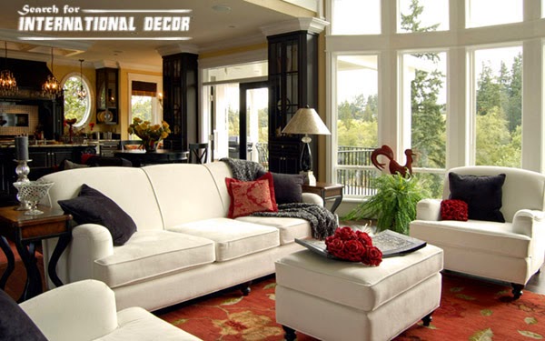 American style in the interior design and houses