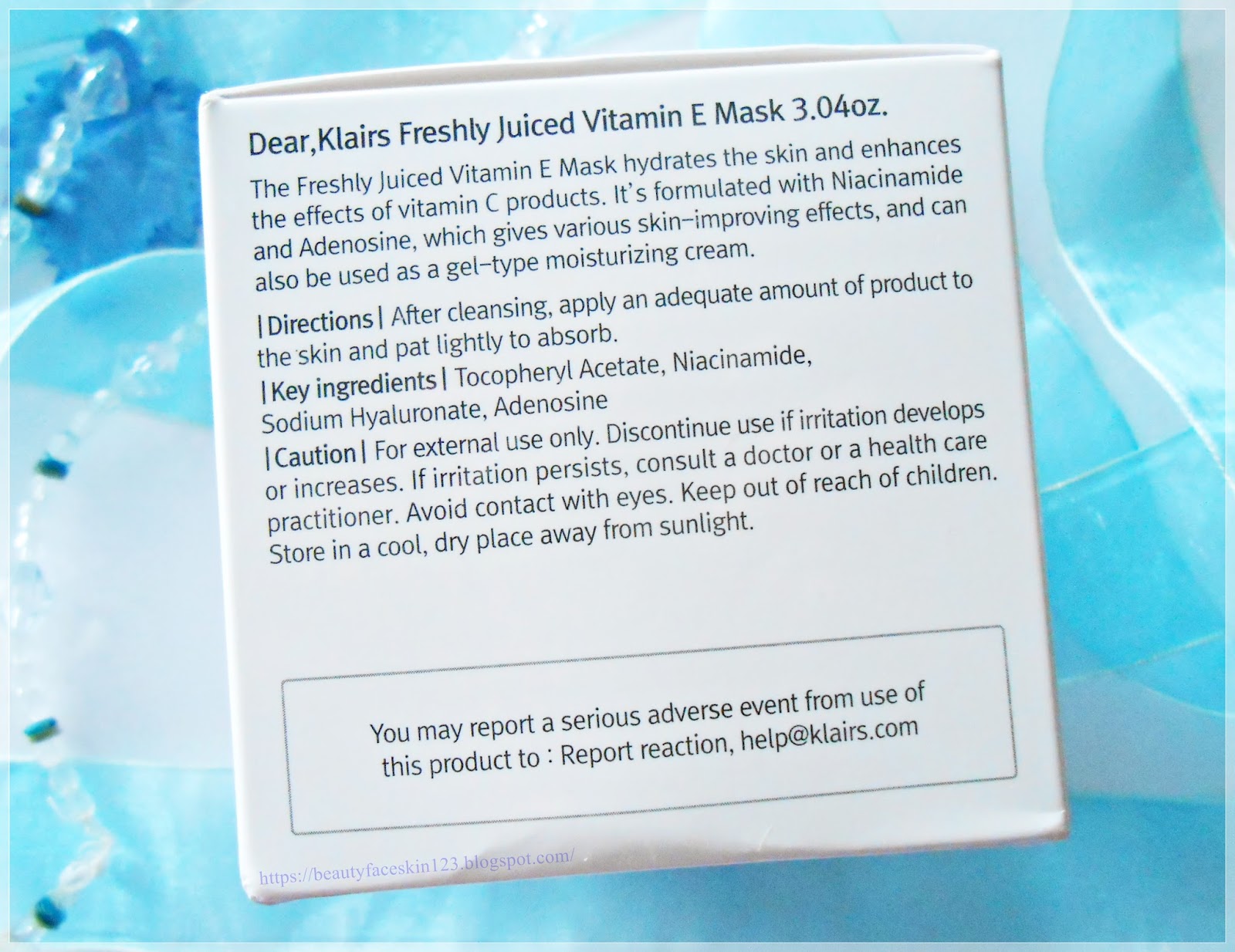 GREAT SKINandLIFE: REVIEW ON KLAIRS FRESHLY JUICED VITAMIN E MASK