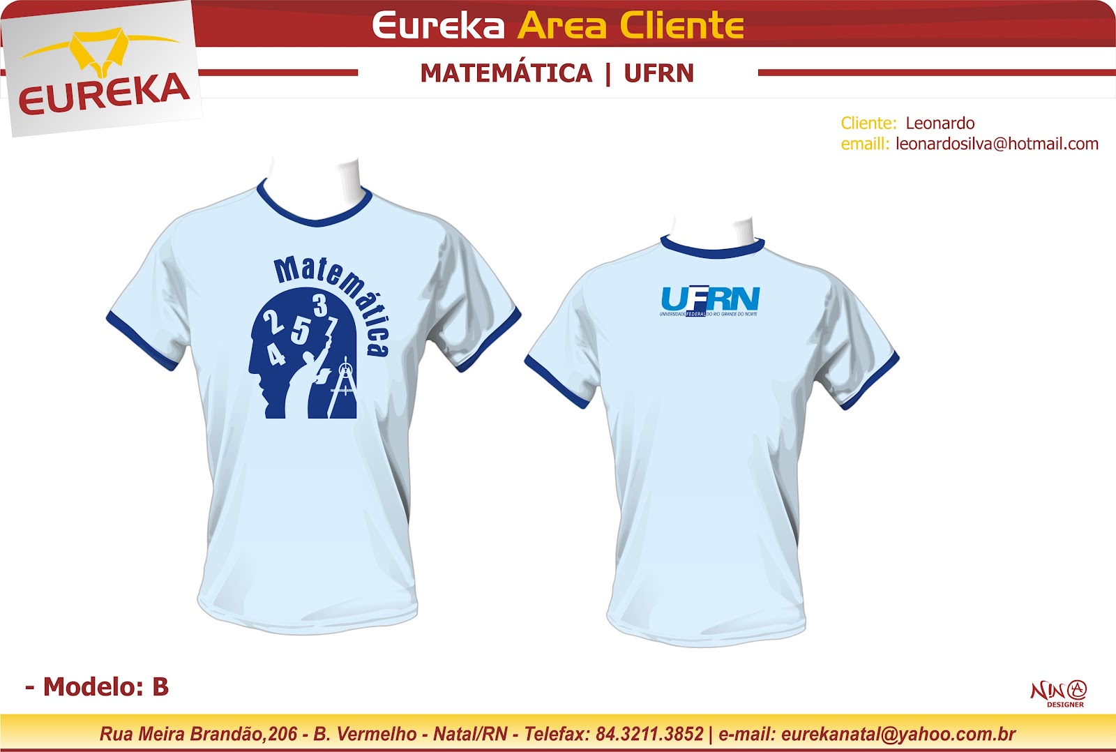 Camisa do Curso de Matemática UFRN‏