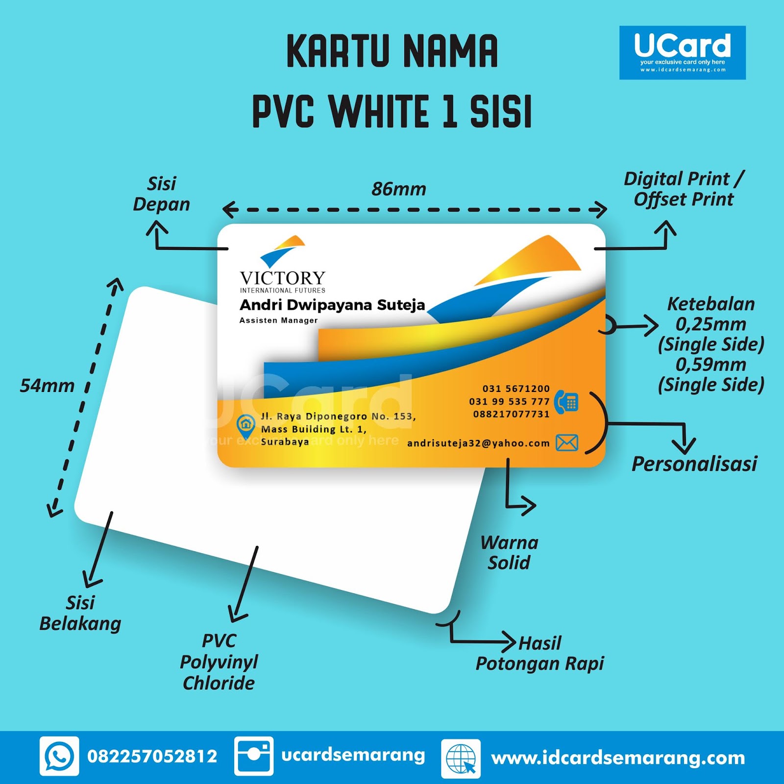 Cetak ID Card Murah Semarang: Cetak Kartu Nama PVC Plastik