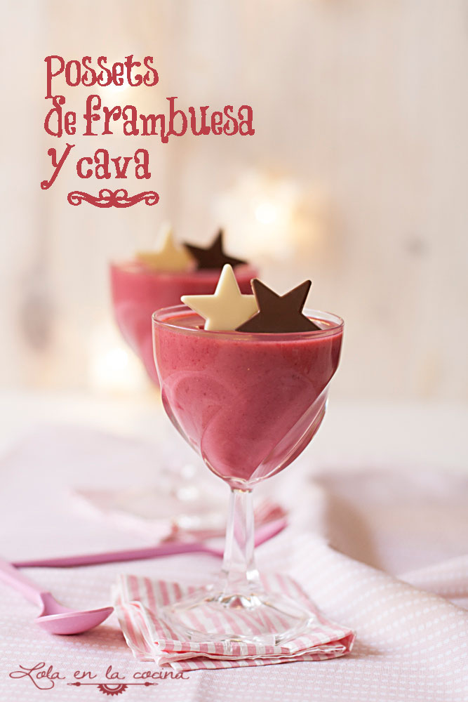 Possets de frambuesa y cava - Lola en la cocina