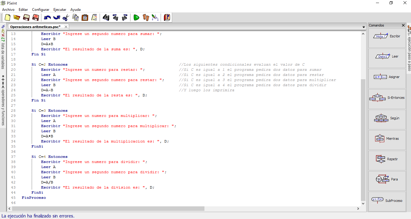 Tareas Realizadas: Pseudocodigo en Pseint
