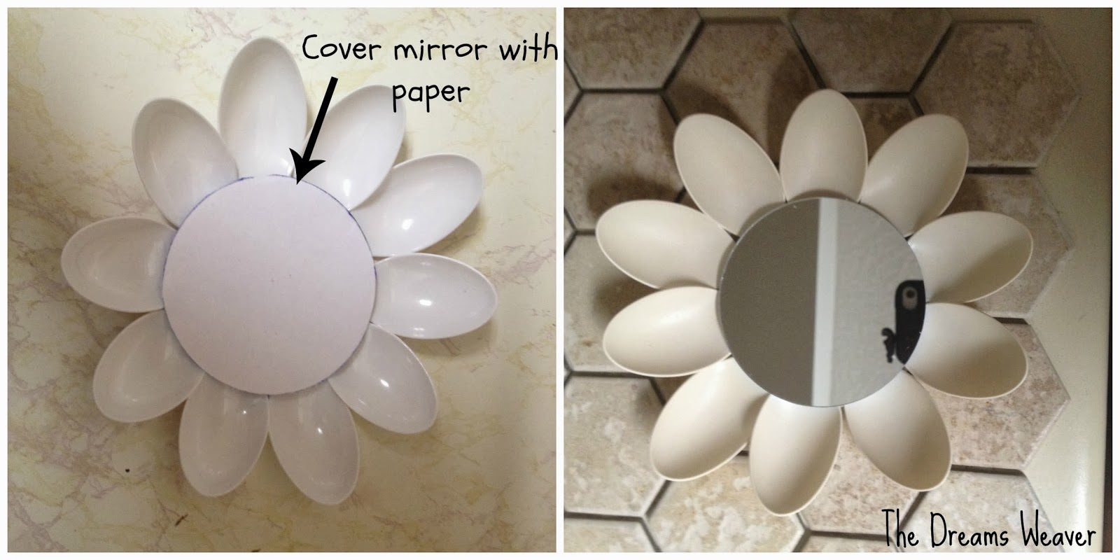 The Dreams Weaver: Upcycled Plastic Spoon Sunburst Mirror
