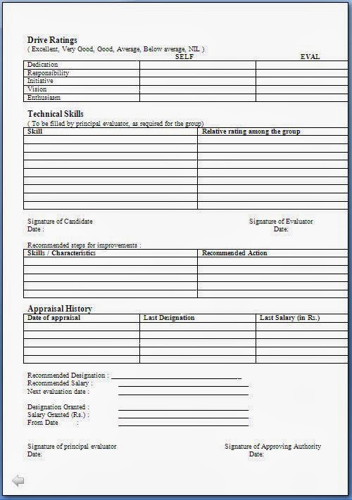 Performance Rating Form
