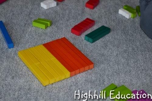 Highhill Homeschool: Multiplication and Square Numbers with Cuisenaire Rods