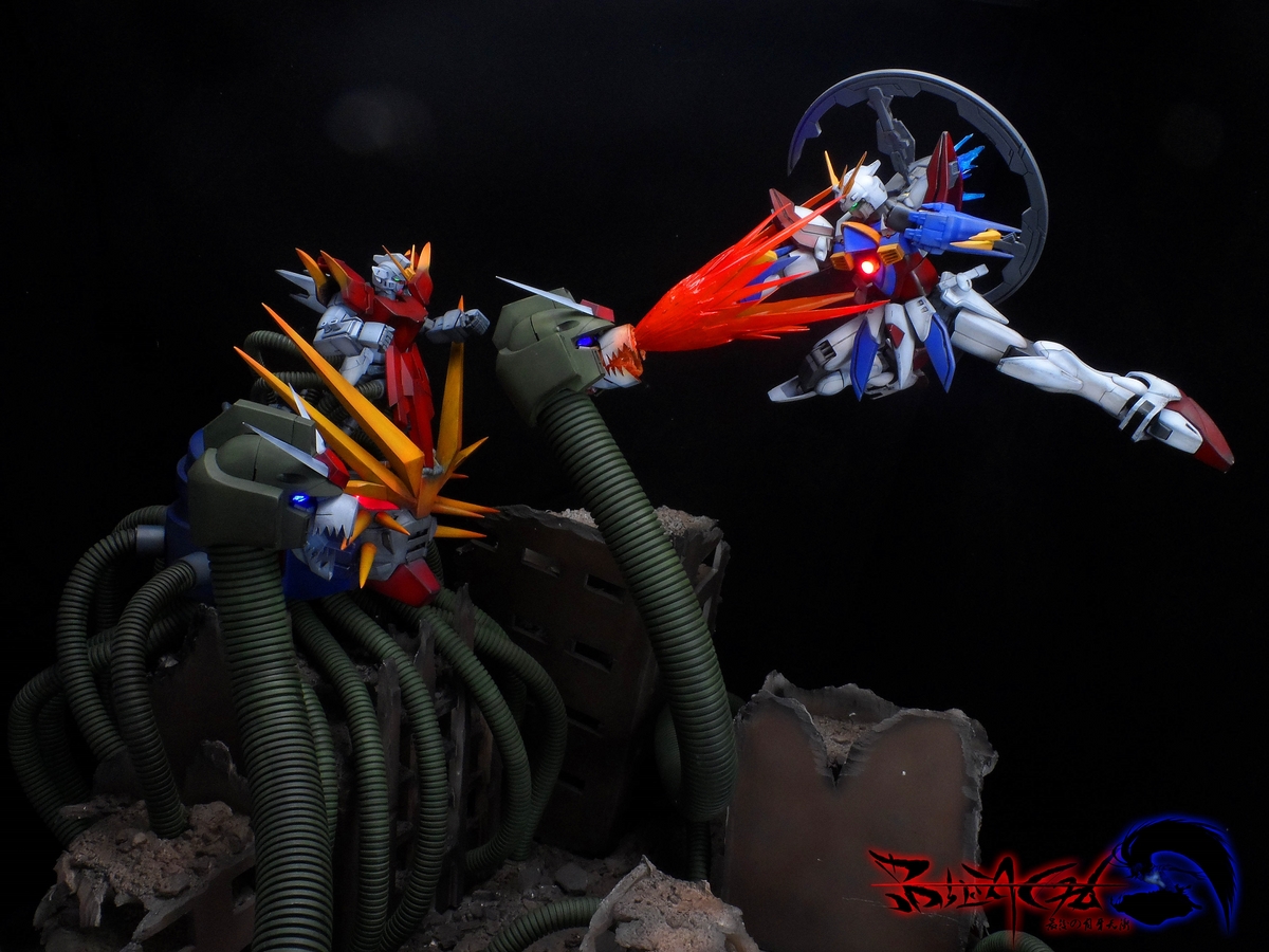 Custom Build: MG 1/100 God Gundam VS Devil Gundam Diorama - Gundam Kits ...