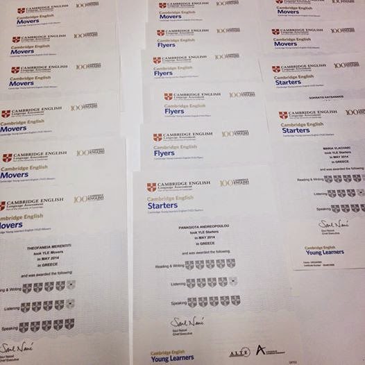 My English School: YLE Cambridge Certificates 2014