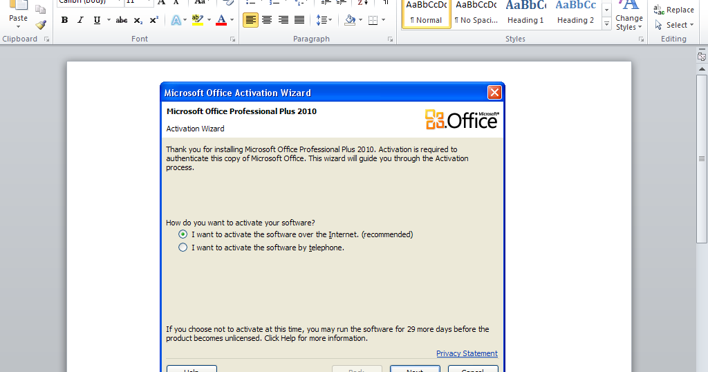 How to disable ms office 2010 plus activation wizard - bearkera
