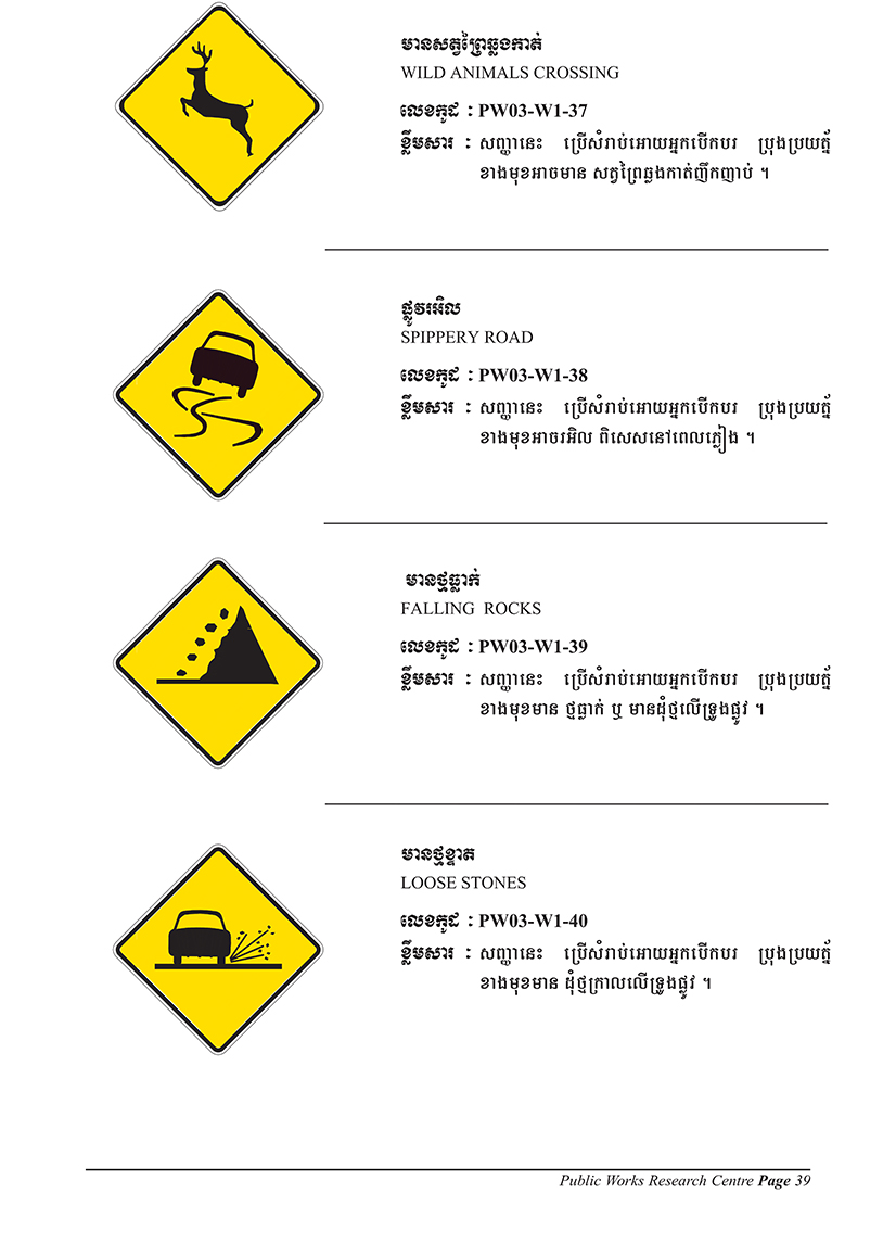 Traffic Cambodia: ផ្លាកសញ្ញាចរាចរណ៍