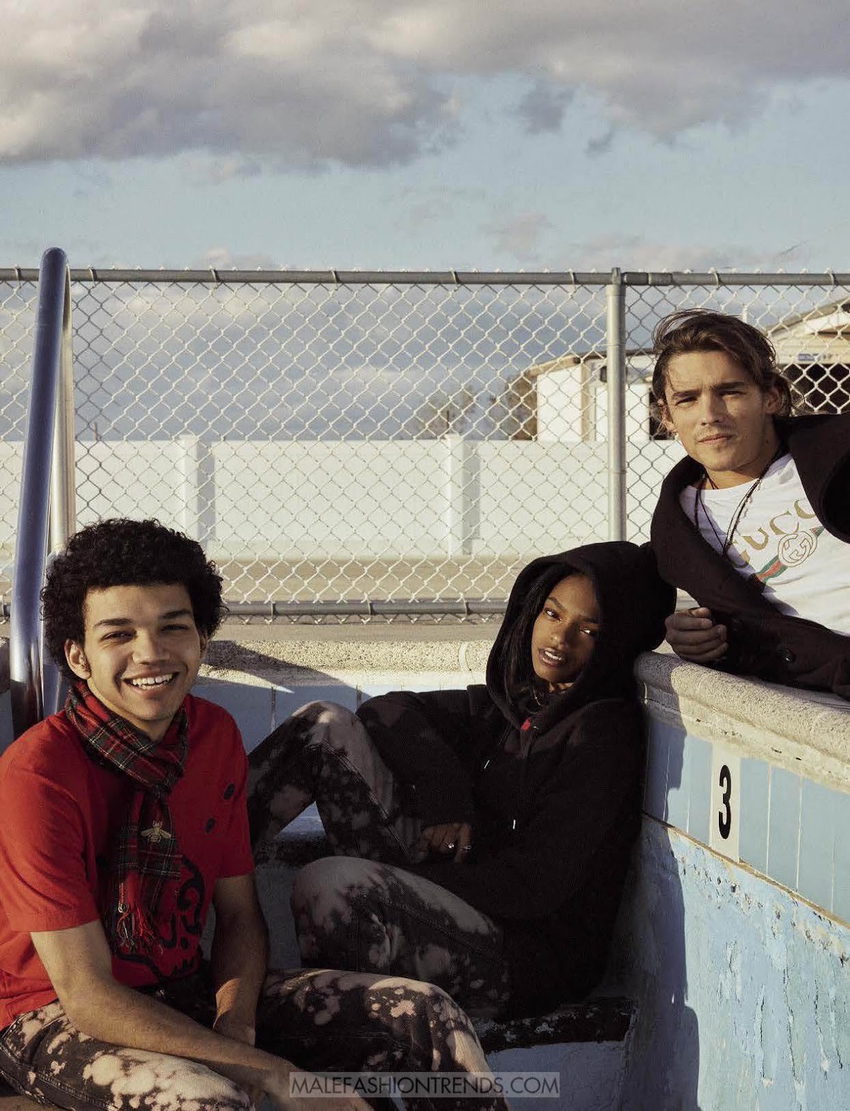 Justice Smith, Selah Marley y Brenton Thwaites para L'Uomo Vogue