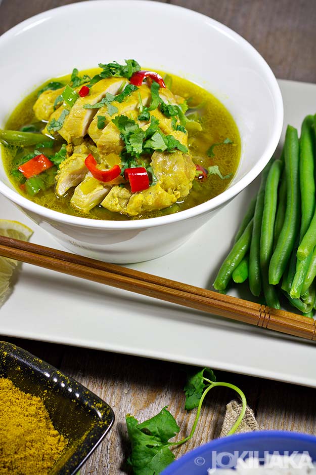 Kanakeittoa, jasmiiniriisiä ja vihreitä papuja - Kamera ja Kauha ...