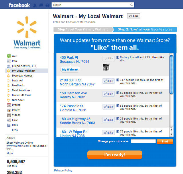 Madison Valley: Walmart Launches 3,500 Local Facebook Pages