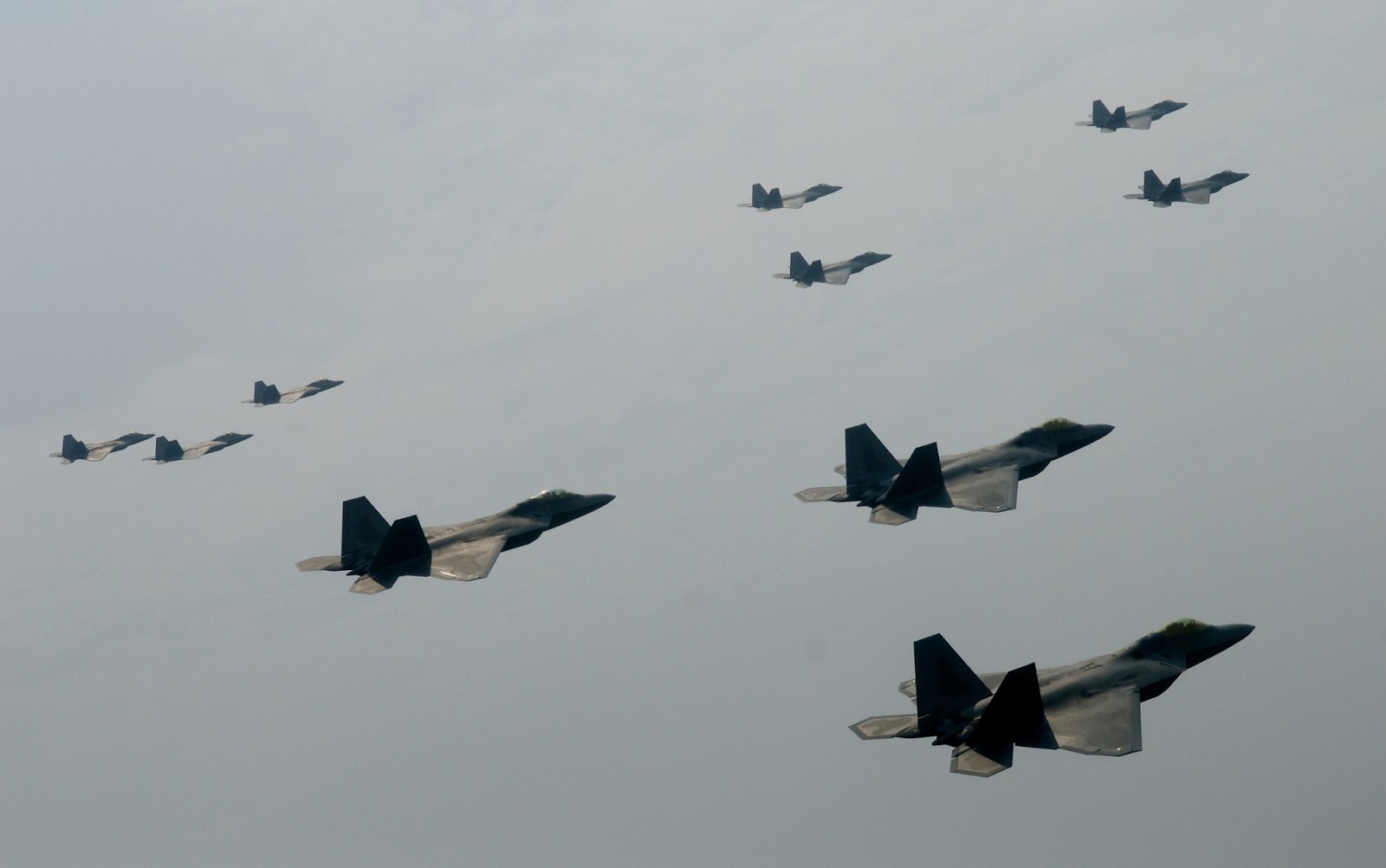F-22 Raptor of 94th Fighter Squadron in Formation Aircraft ...