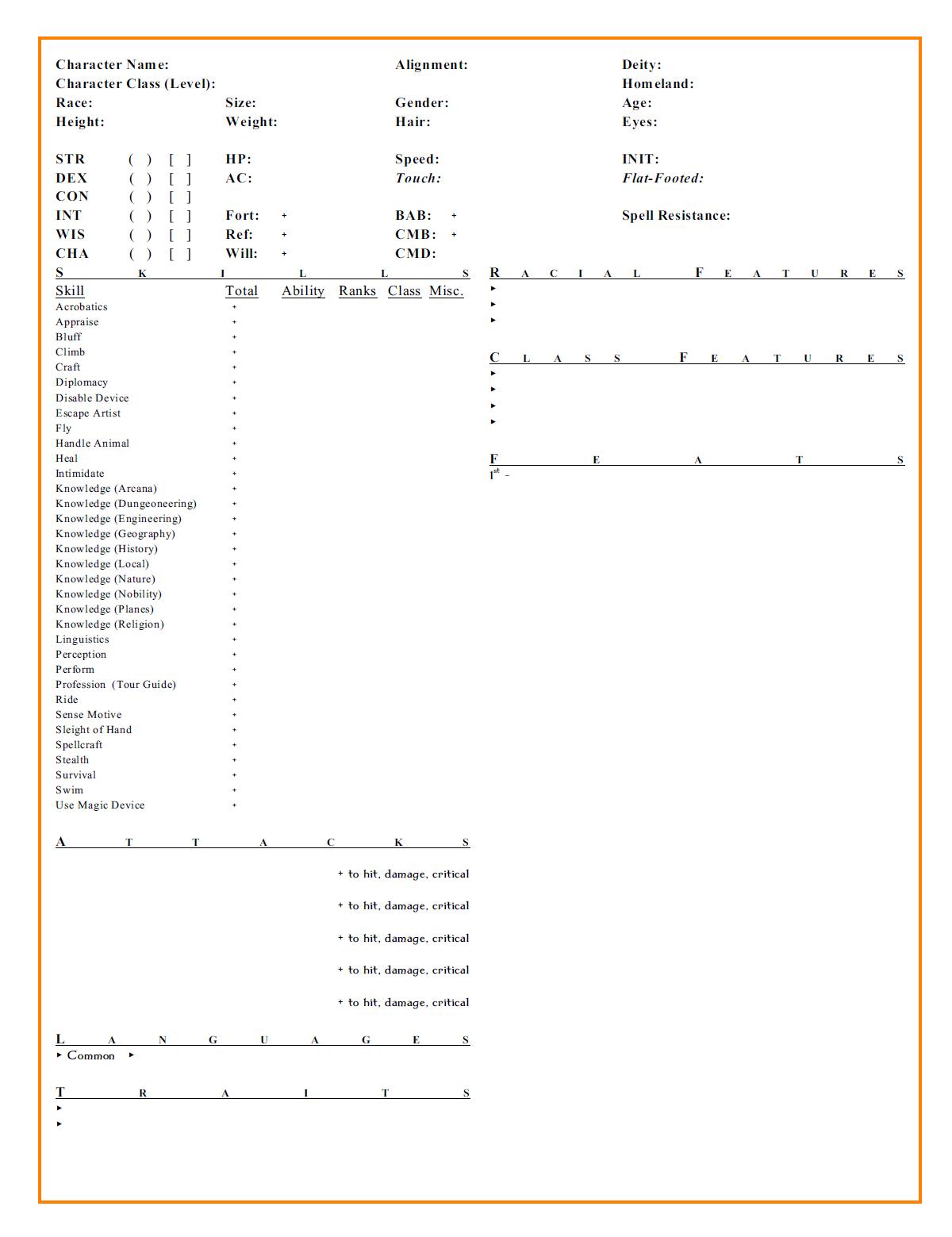 Unbidden Thoughts from the Underemployed: Character Sheets -- From ...