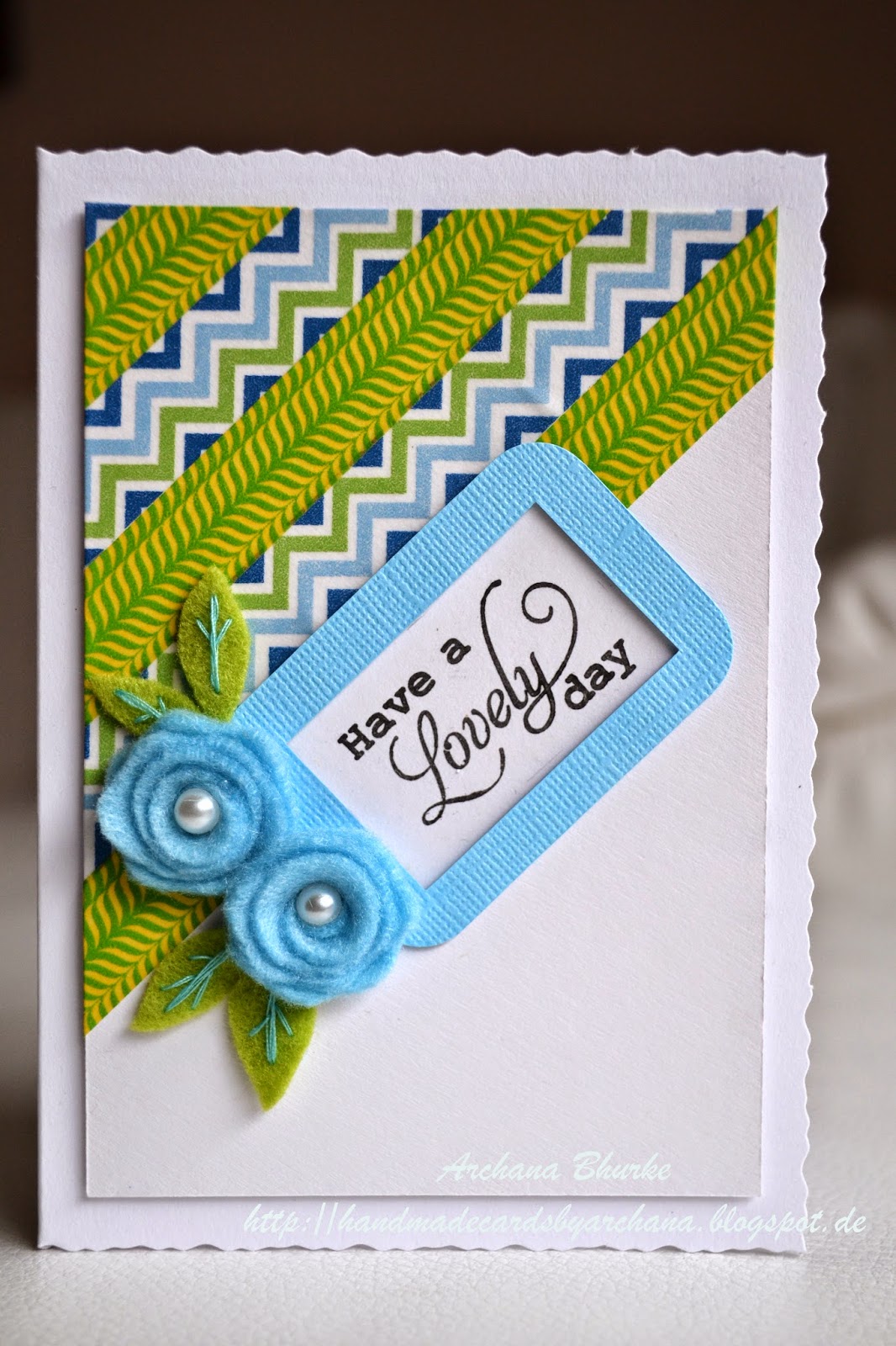 Handmade Cards by Archana: Felt flower cards.