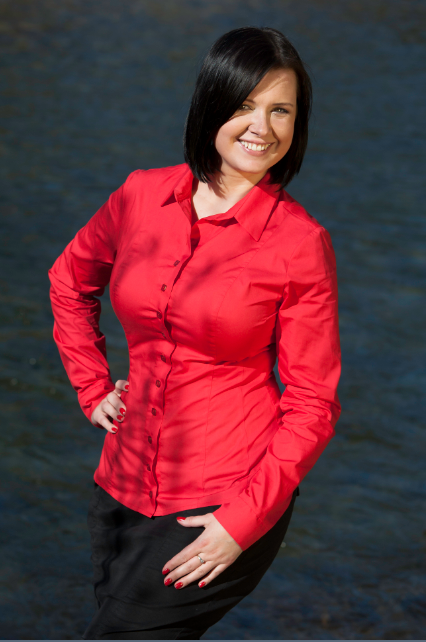 BiuBiu Modena Shirt in Red 42BBB - Curvy Wordy