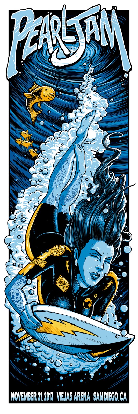 INSIDE THE ROCK POSTER FRAME BLOG: Pearl Jam Brandon Heart San Diego ...