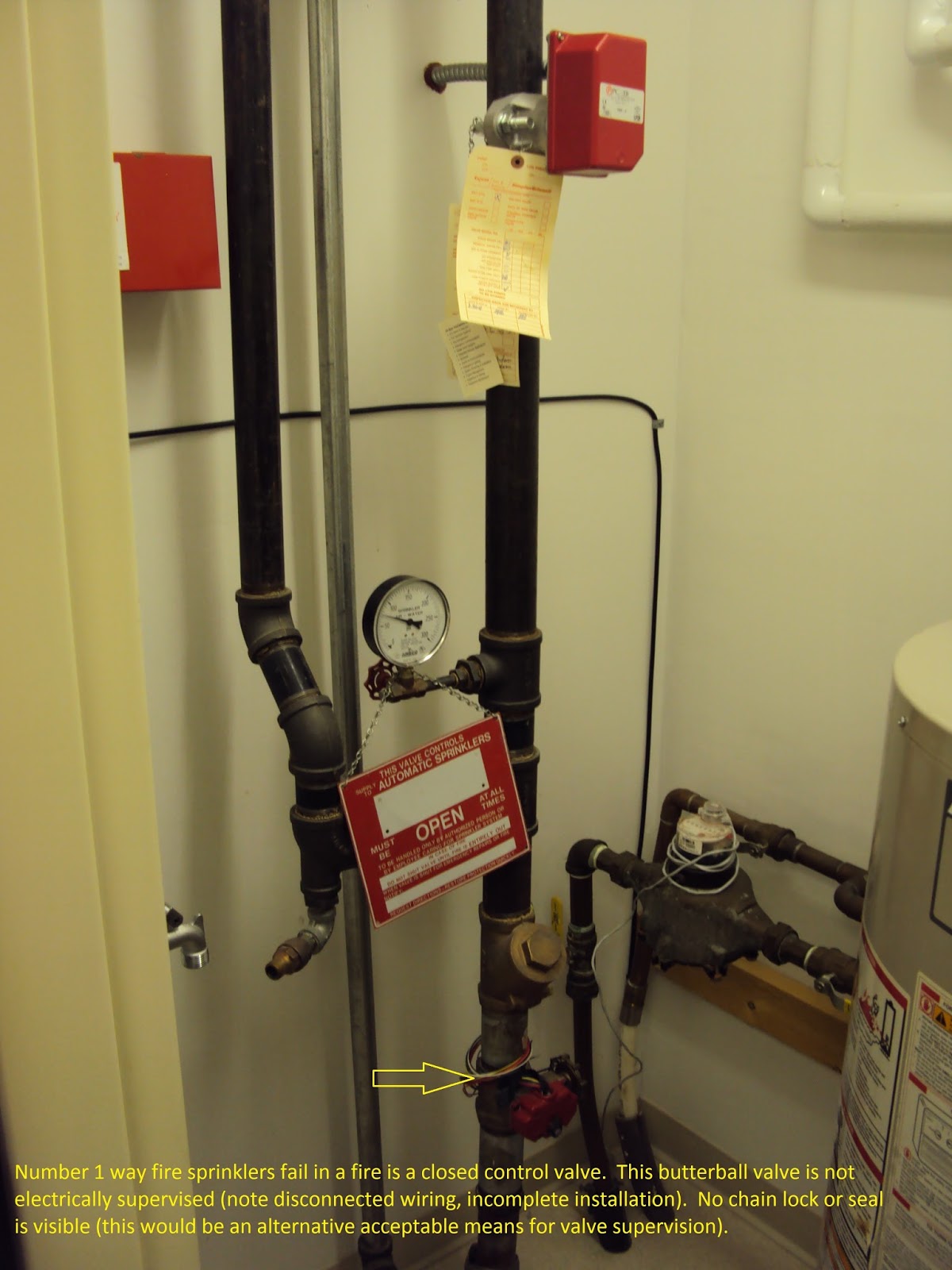 Fire Protection Deficiencies: Control Valve Tamper - Missing