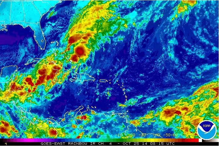 Roatan Weather: Mostly Cloudy with Strong North Winds and Rain