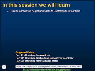Sql server, .net and c# video tutorial: Bootstrap form controls height and width