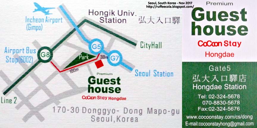 travel tales: South Korea: Seoul: Hongdae: Cocoon Stay Guesthouse