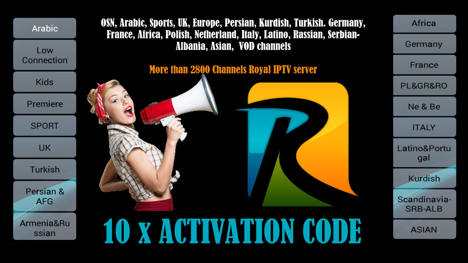 PREMIUM IPTV + MORE THAN 2800 Channels + 10 ACTIVATION CODE - IPTV DROID