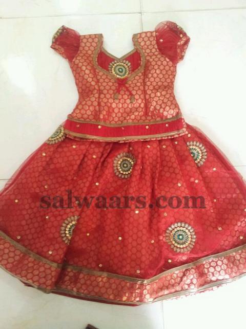 Brocade Kids Dress for 1 Year Old - Indian Dresses