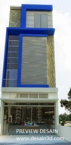 Jasa gambar fasad ruko nuansa simple modern minimalis - DESAIN RUKO