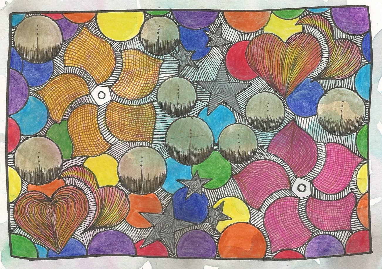 Journey Through Zentangle Art: Zentangle in colours