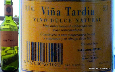TUBAL: VIÑA TARDÍA. BODEGAS RIVERO. PRADO DEL REY