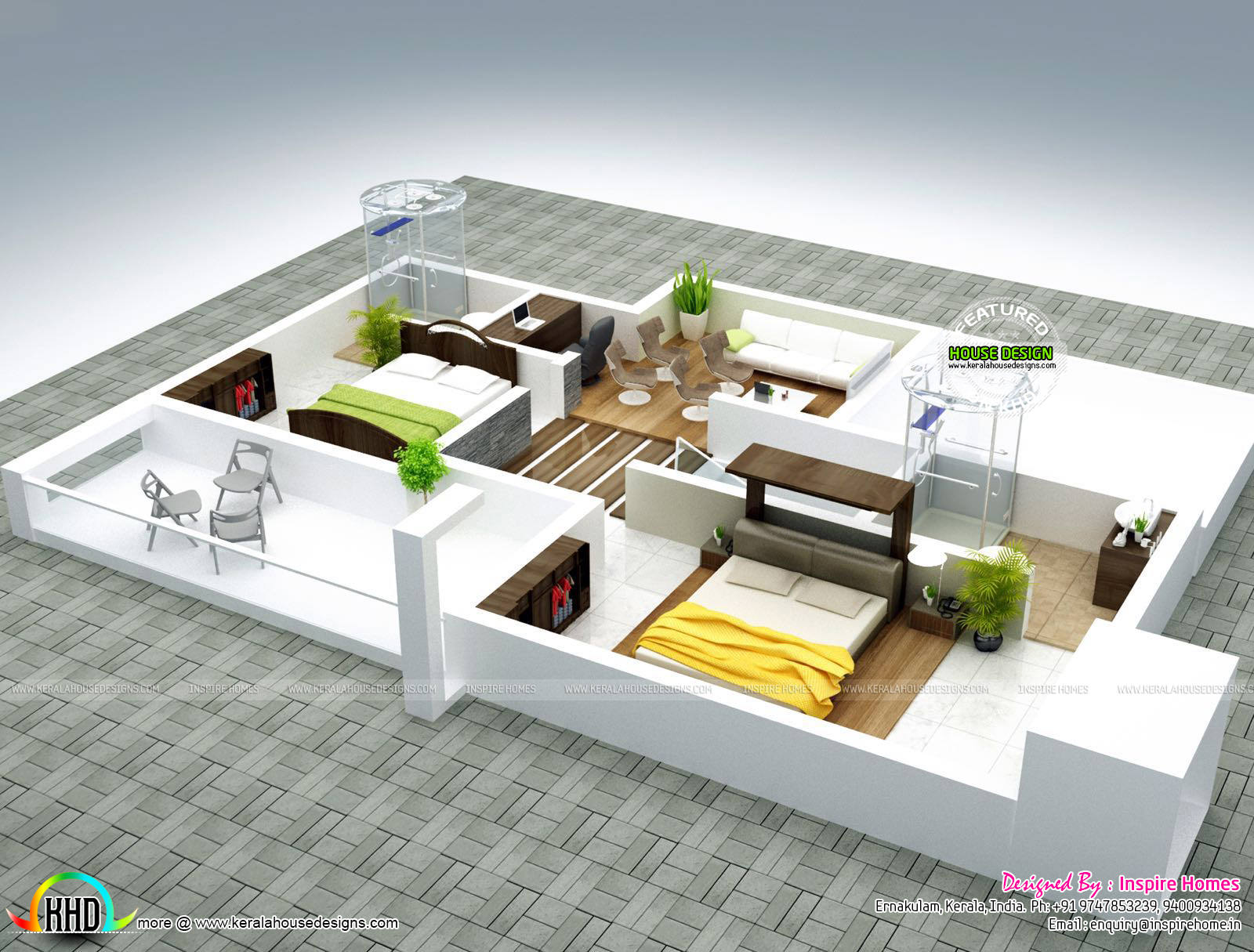 Contemporary home with isometric interiors - Kerala Home Design and ...