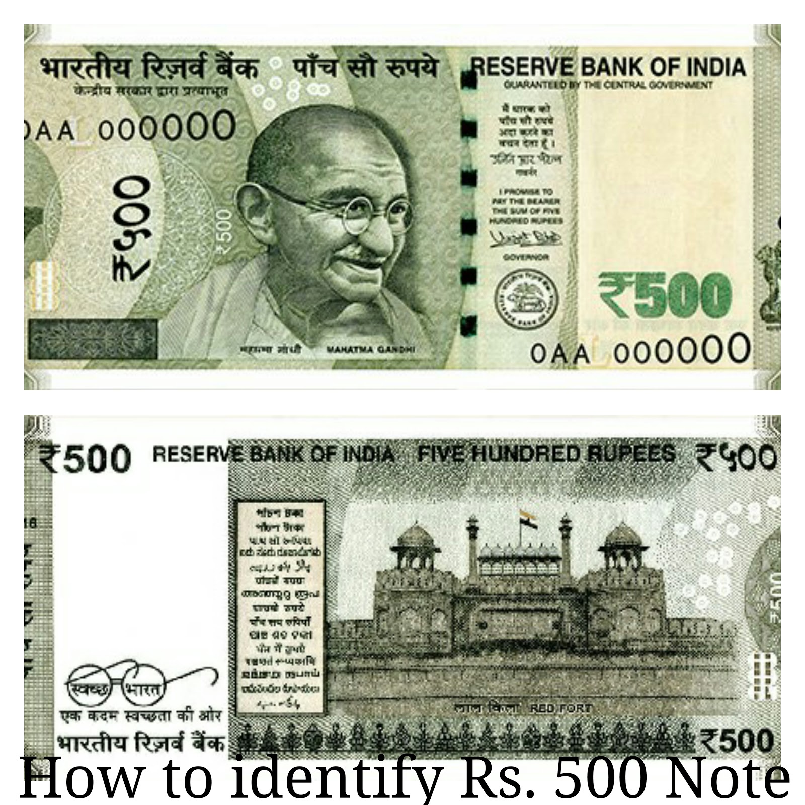 How to recognize original note of Indian Rs. 500 [ How to identify ...