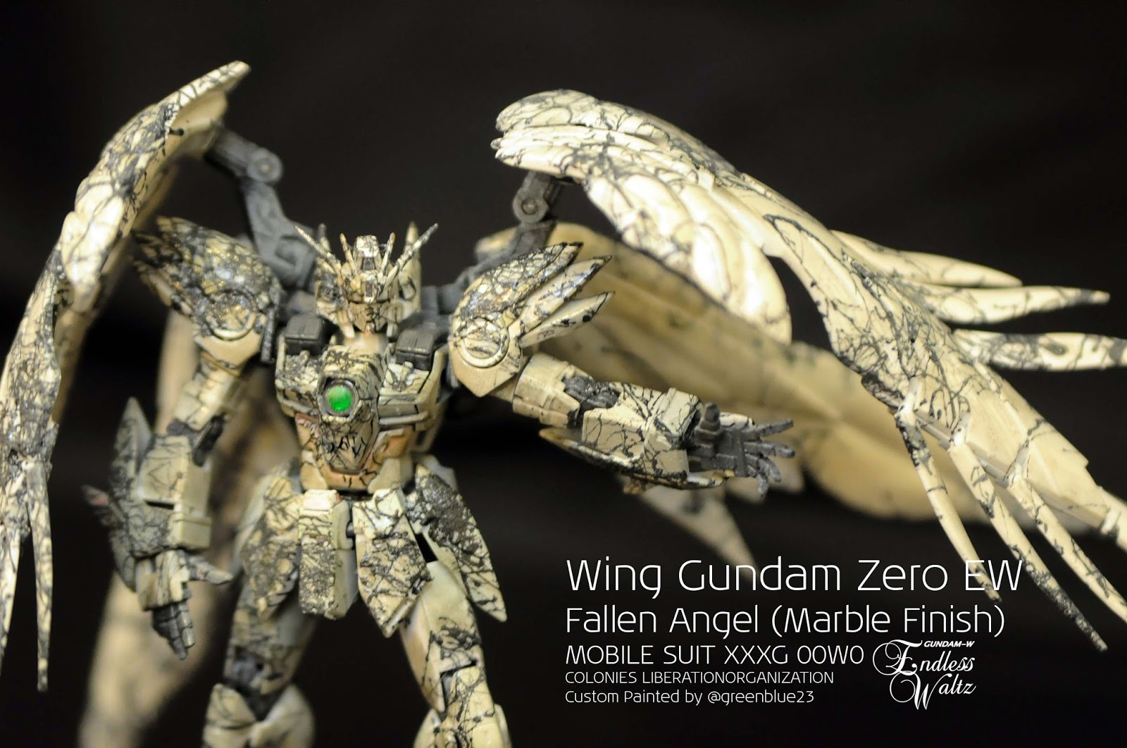 Custom Build: RG 1/144 Wing Gundam Zero Custom EW "Fallen Angel (Marble ...