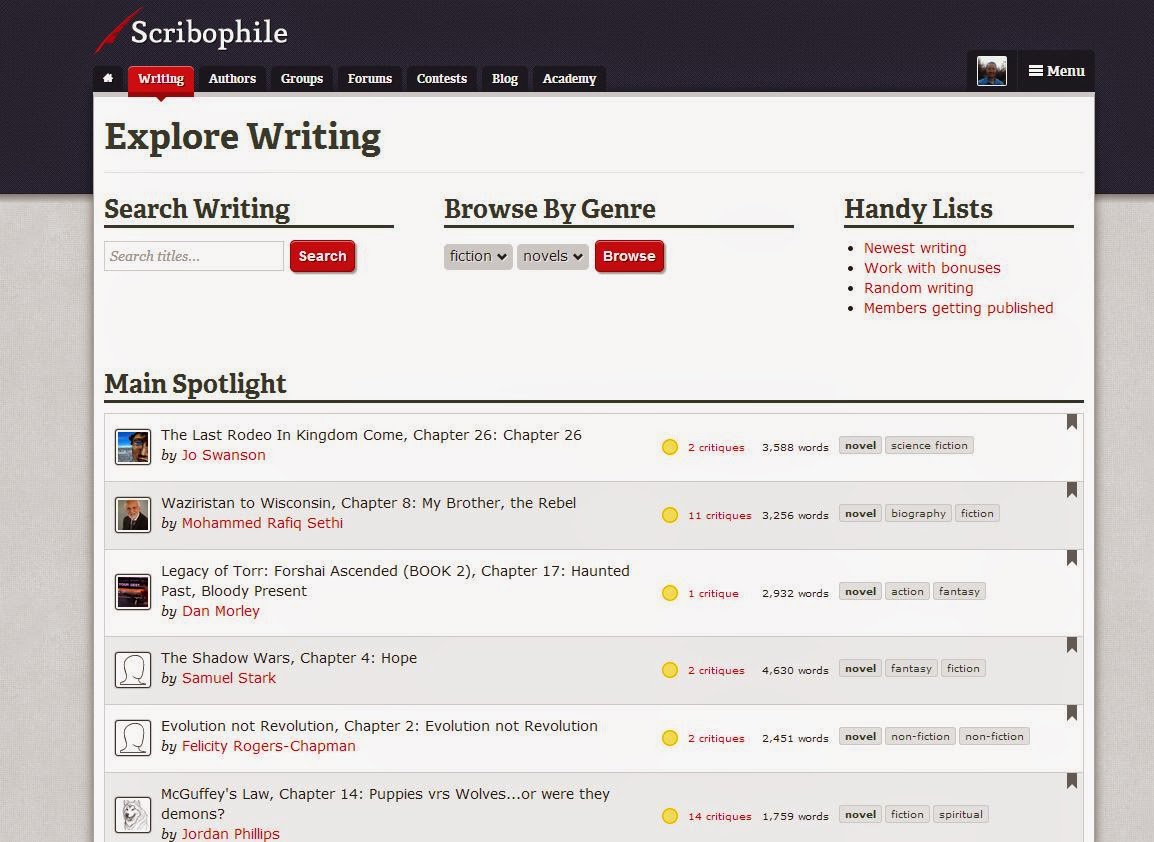 Mad Ink: Scribophile - A Favorite Online Writing Community